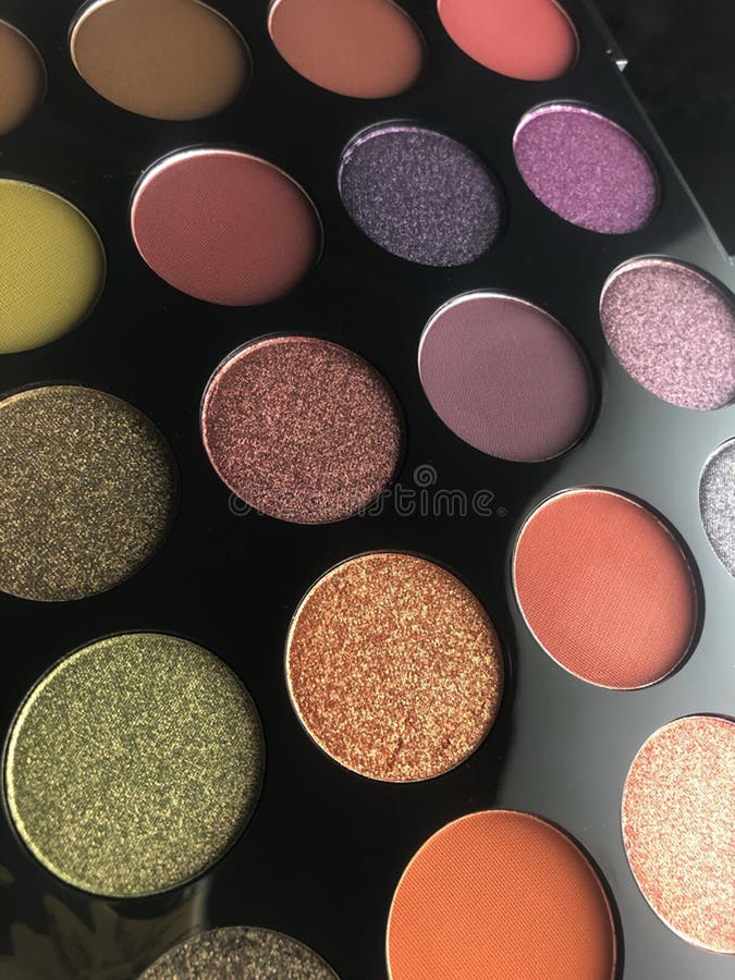 Colorful Eye Shadow Palette with Pretty Colors Stock Photo - Image of ...