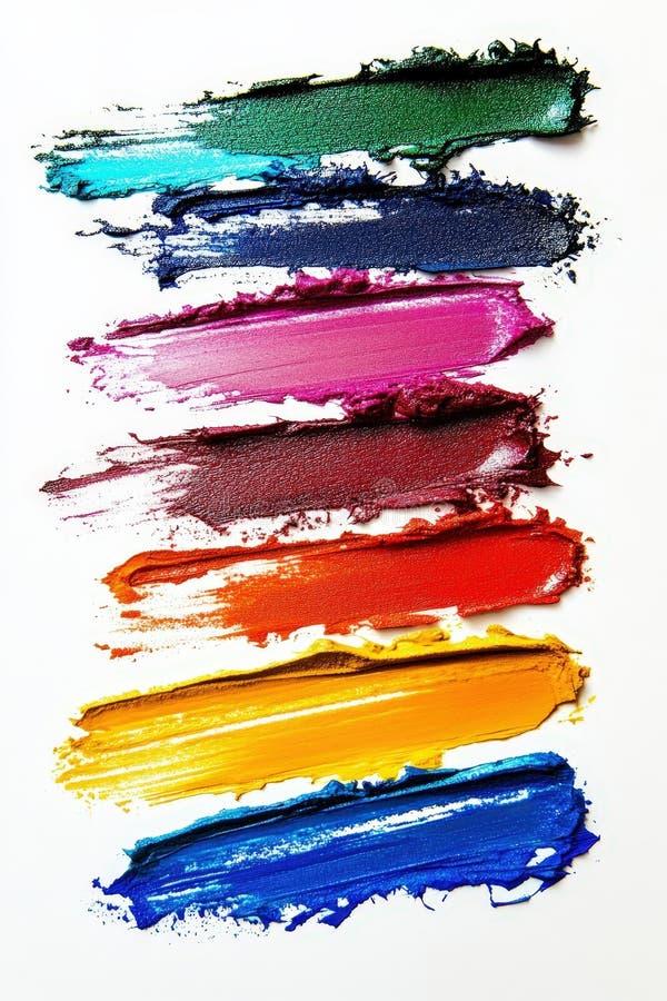 Eye Shadows in All the Colors of the Rainbow. Selective Focus Stock ...