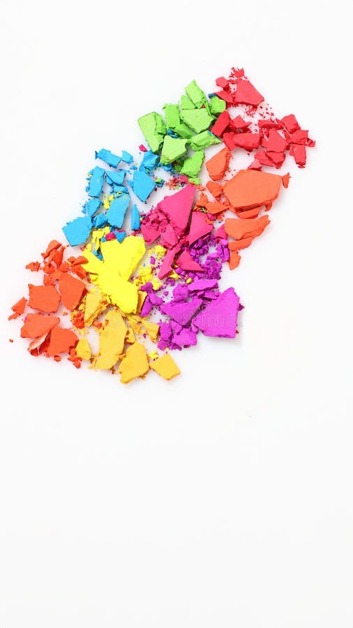 Bright Colors Eye Shadows Palette on White Stock Image - Image of ...