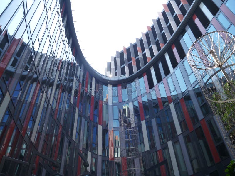 Eye Shaped Atrium of a Modern Office Building Stock Photo - Image of ...