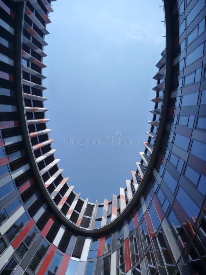 Eye Shaped Atrium of a Modern Office Building Stock Photo - Image of ...