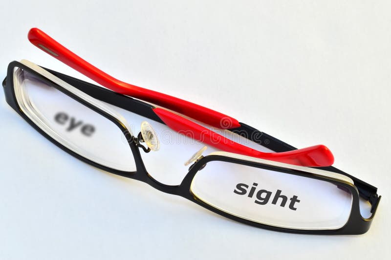 Man with Glasses is Testing His Sight. Chart for Eye Sight Testing in ...
