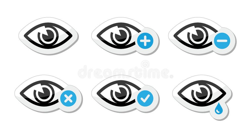 Eye sight icons set - stock illustration. Illustration of correction ...