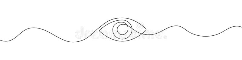 Eye Sign in Continuous Line Drawing Style. Line Art of Human Eye Sign ...
