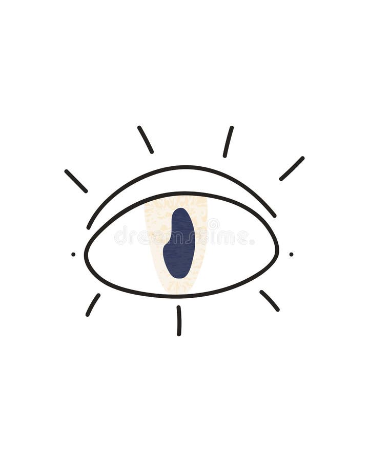 Eye Simple Hand Drawn in Trendy Style. Modern Vector Illustration ...