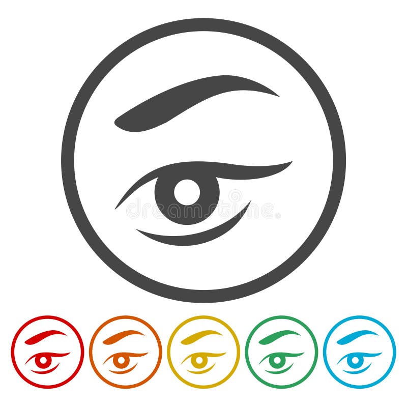 Eye Simple Icon Set - Vector Illustration Stock Vector - Illustration ...