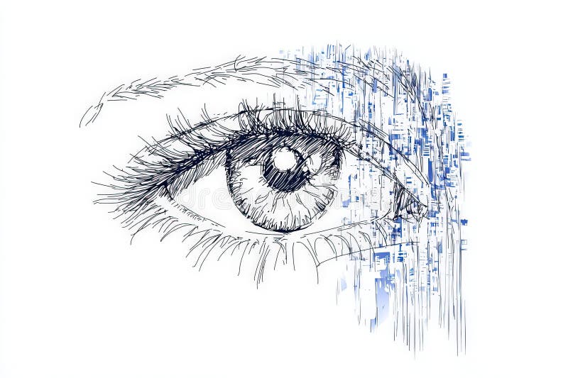 Eye Sketch Icon: a Simple yet Striking Sketch of an Eye, Symbolizing ...