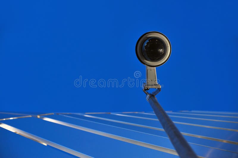 Eye in the sky CCTV Camera stock image. Image of measure - 167135723