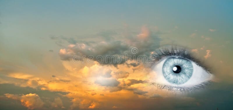 Eye of sky stock image. Image of summer, blue, people - 56816529