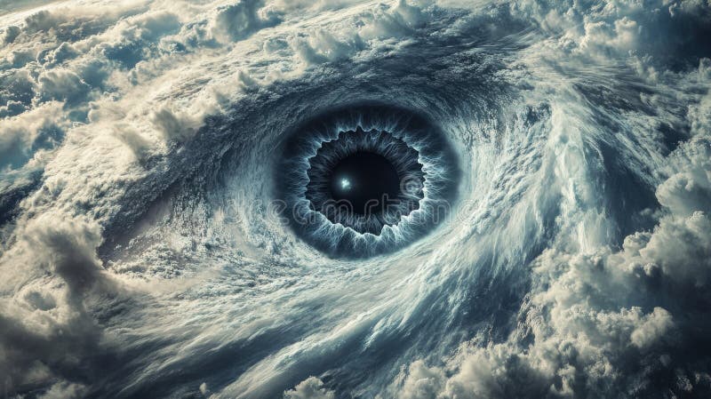 Eye of the Storm Swirling Clouds Forming a Giant Eye in the Sky Stock ...