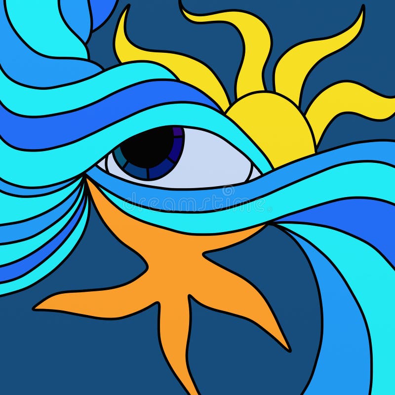 Eye and sun stock illustration. Illustration of abstract - 25209815