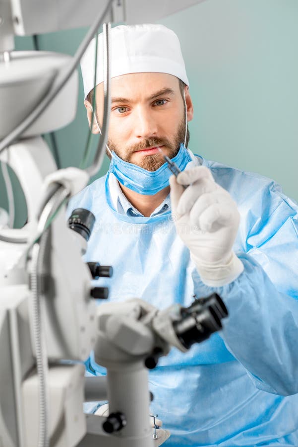 Eye Surgeon with Surgical Scissors Stock Image - Image of ophthalmology ...