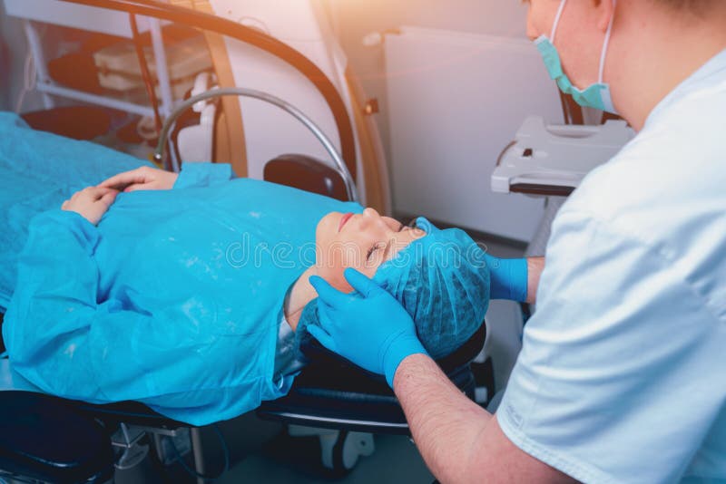 Eye Surgery. a Patient and Surgeon in the Operating Room Stock Image ...