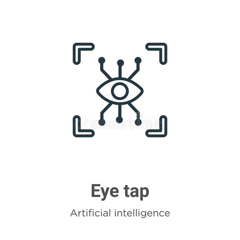 Eye Tap Outline Vector Icon. Thin Line Black Eye Tap Icon, Flat Vector ...