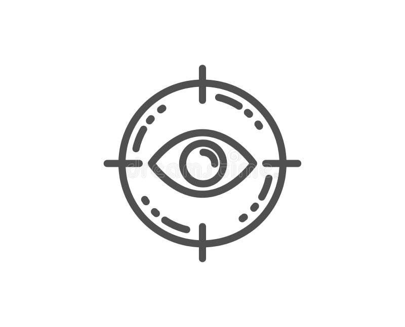 Eye Target Line Icon. Oculist Clinic Sign. Optometry Vision. Vector ...