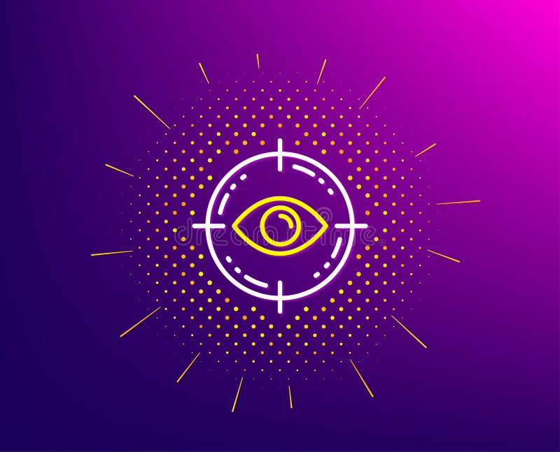 Eye Target Line Icon. Oculist Clinic Sign. Optometry Vision. Vector ...