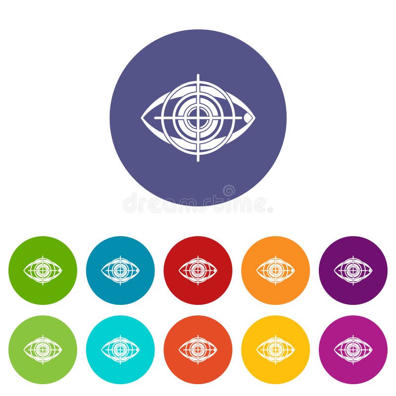 Eye and target set icons stock vector. Illustration of close - 85105958