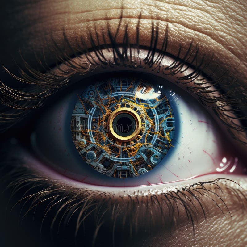 An Eye with a Technological Neural Network Design Stock Illustration ...