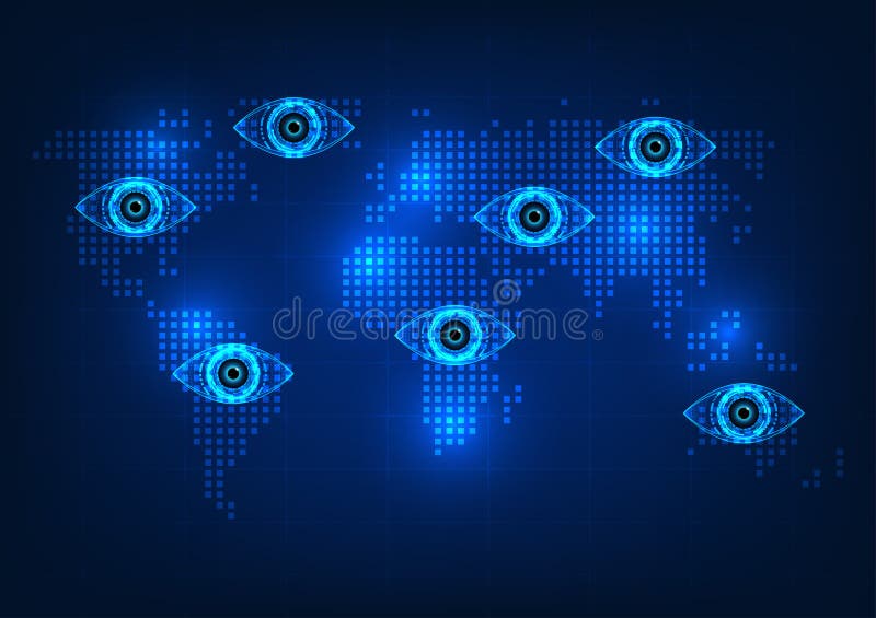 Eye Technology Placed on the World Map for Each Continent it S a Vector ...