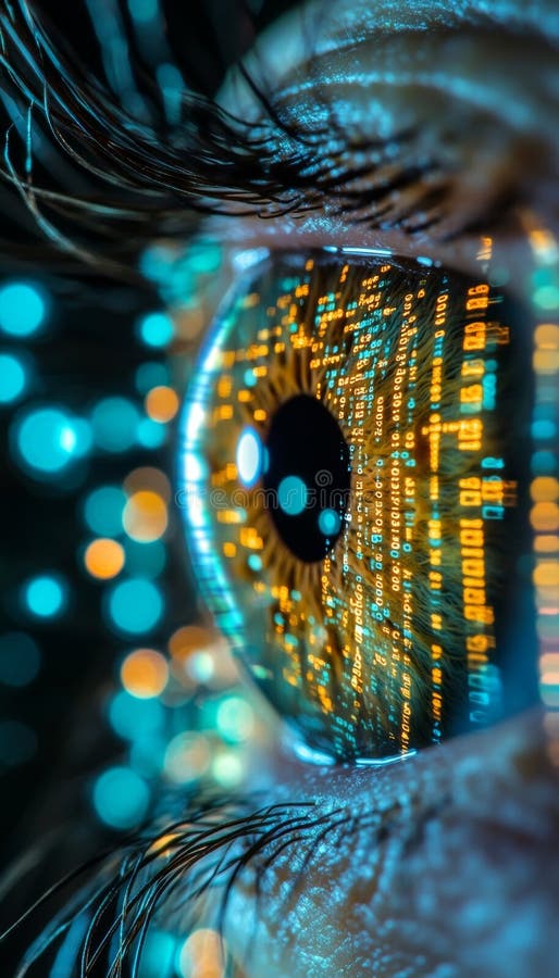 Eye of Technology Visionary Future Unfolding, Digital Art Representing ...