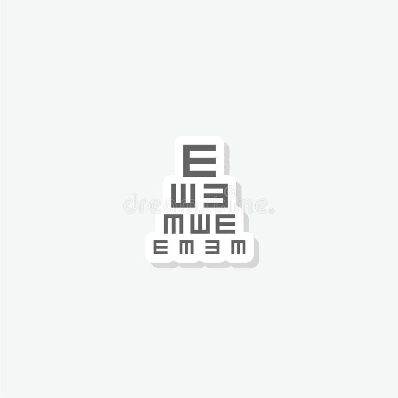 Eye Test Chart with Latin Letters Sticker Isolated on Gray Background ...
