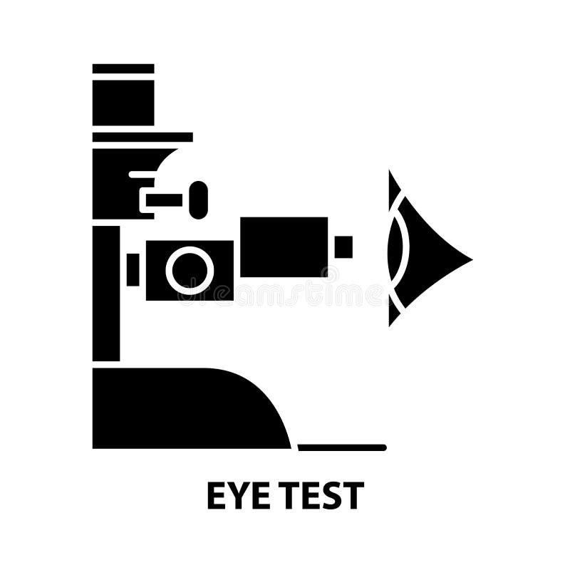 Eye Test Icon, Black Vector Sign with Editable Strokes, Concept ...