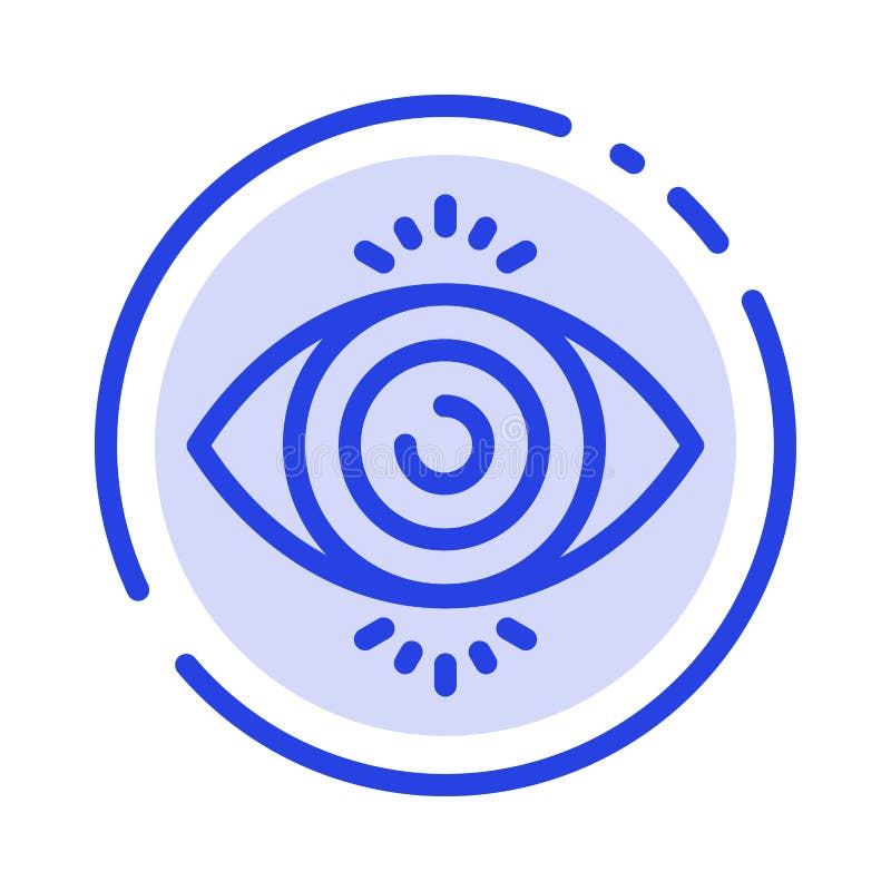 Eye Test, Search, Science Blue Dotted Line Line Icon Stock Vector ...