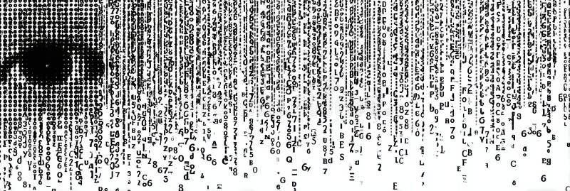 Eye Test Symbols Cascading Down Like Rain in Matrix Style on a Blank ...