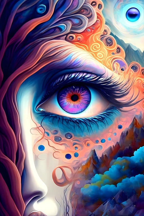 An Eye To the Soul - AI Generated Artwork Stock Illustration ...