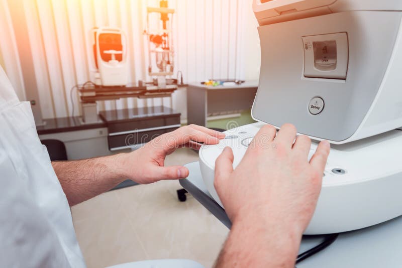 Eye Tonometry. Non-contact Tonometer. Glaucoma Checkup. Modern ...