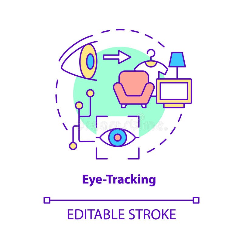 Eye-tracking concept icon stock vector. Illustration of measurement ...