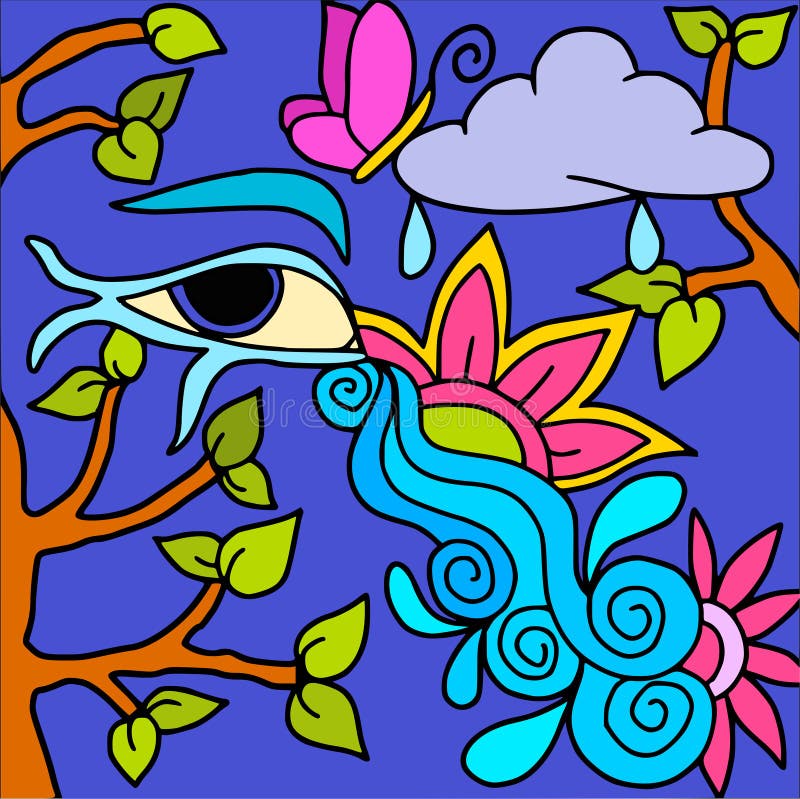 Eye and trees stock vector. Illustration of abstract - 78507102