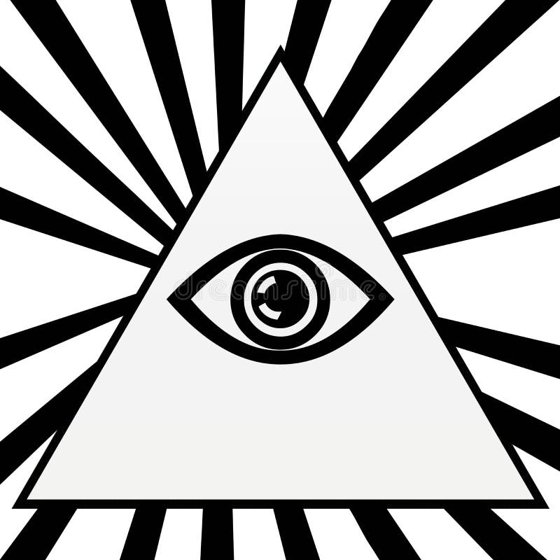 Eye into a triangle stock illustration. Illustration of sparkle - 19798929