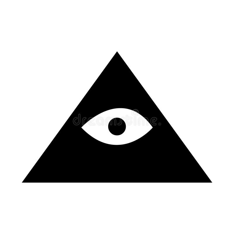Eye in a triangle stock illustration. Illustration of icon - 373243986