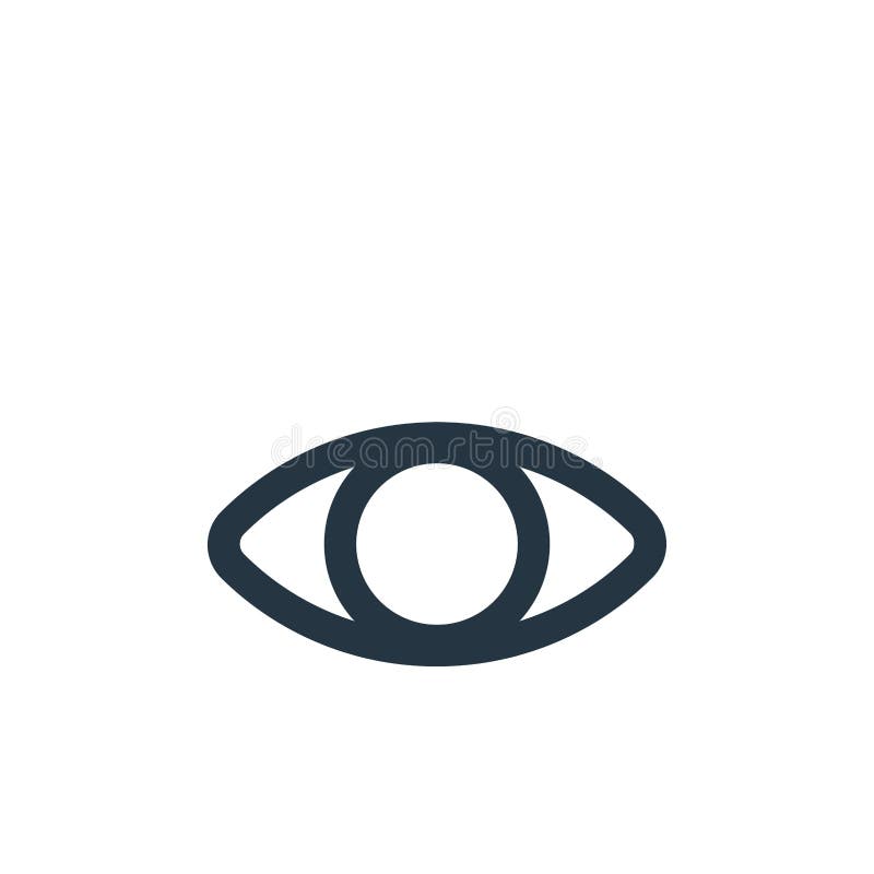 Eye Vector Icon Isolated on White Background. Outline, Thin Line Eye ...