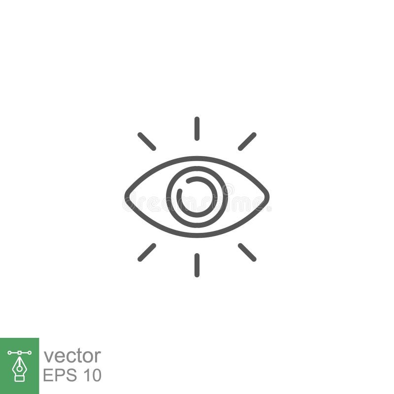 Eye Vector Icon Line. Eye Ball for Vision, Idea, Observation Symbol ...