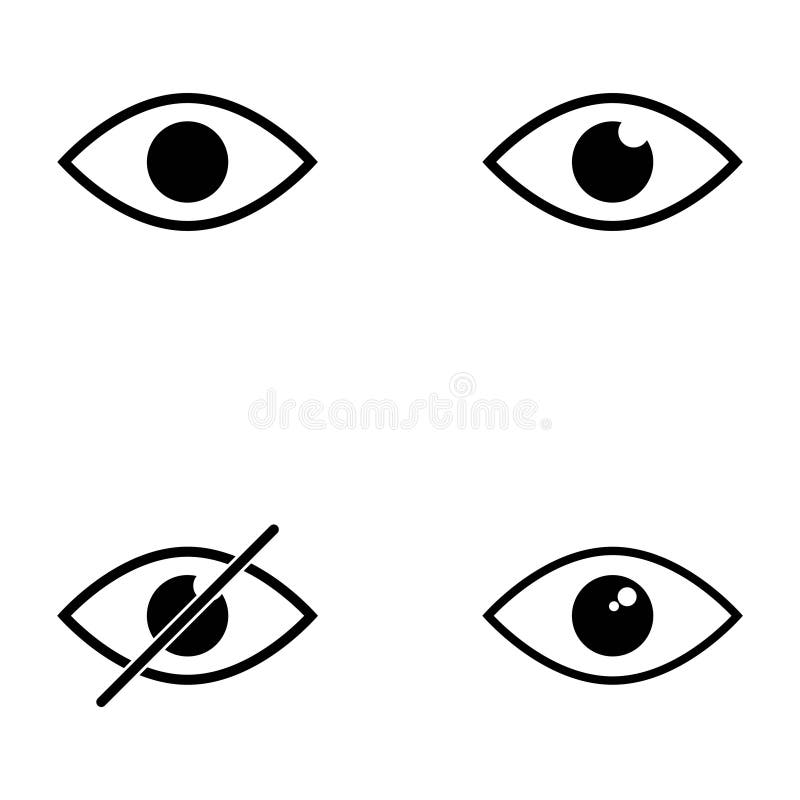 Eye Vector Icon. Open Eye Icon Set Vector Illustration Stock Vector ...