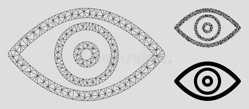 Eye Vector Mesh 2D Model and Triangle Mosaic Icon Stock Vector ...
