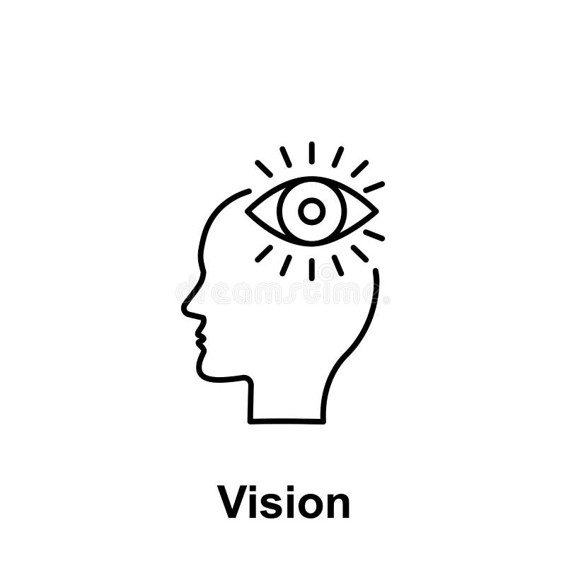 Eye, View, Brain Icon. Element of Creative Thinkin Icon Witn Name Stock ...