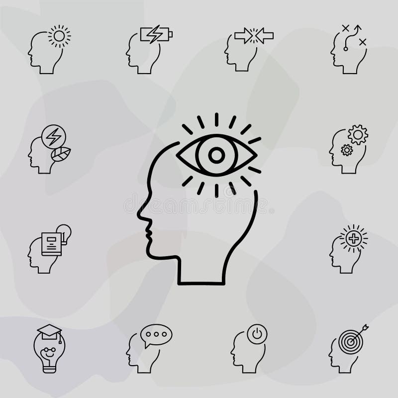 Eye, View, Brain Icon. Element of Creative Thinkin Icon Witn Name Stock ...