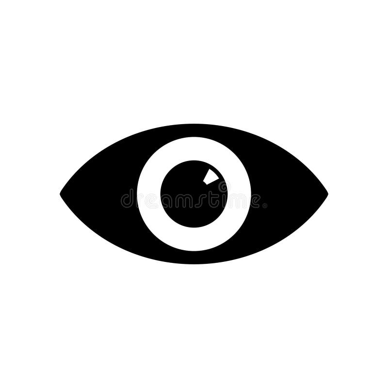 View, Viewer, Watch Icon Vector in Black Circle. Eye Sign Symbol Stock ...