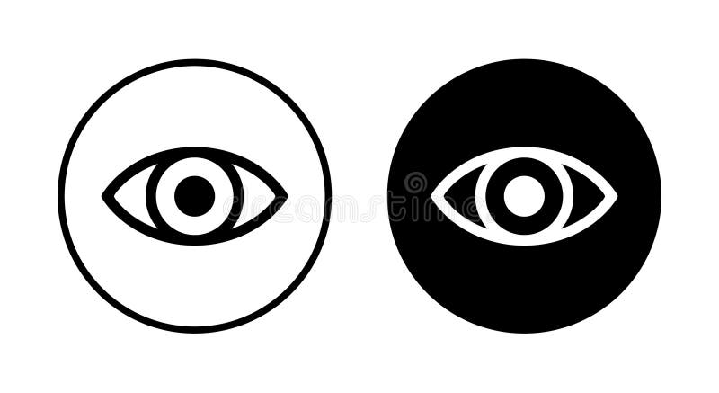 Eye, View Icon Vector Isolated on Circle Background Stock Vector ...