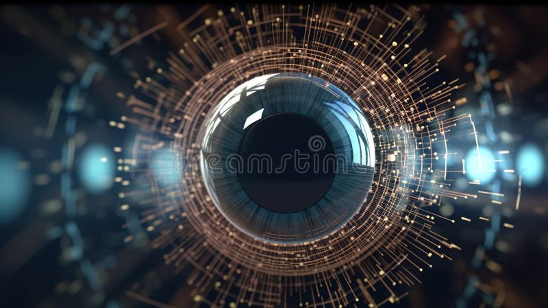Eye Viewing Digital Information Represented by Ones and Zeros Stock ...