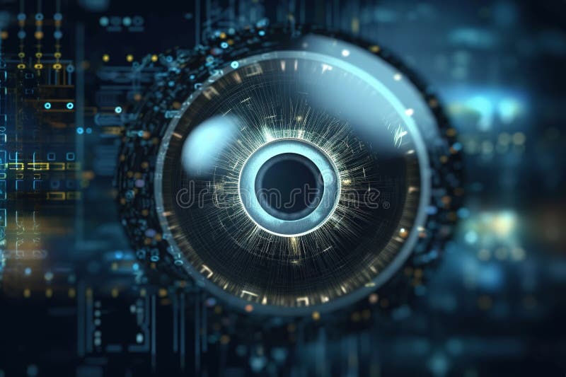 Eye Viewing Digital Information Represented by Ones and Zeros Stock ...