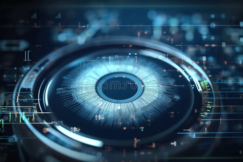 Eye Viewing Digital Information Represented by Ones and Zeros Stock ...