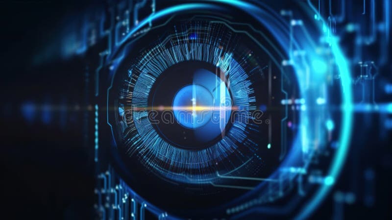 Eye Viewing Digital Information Represented by Ones and Zeros Stock ...
