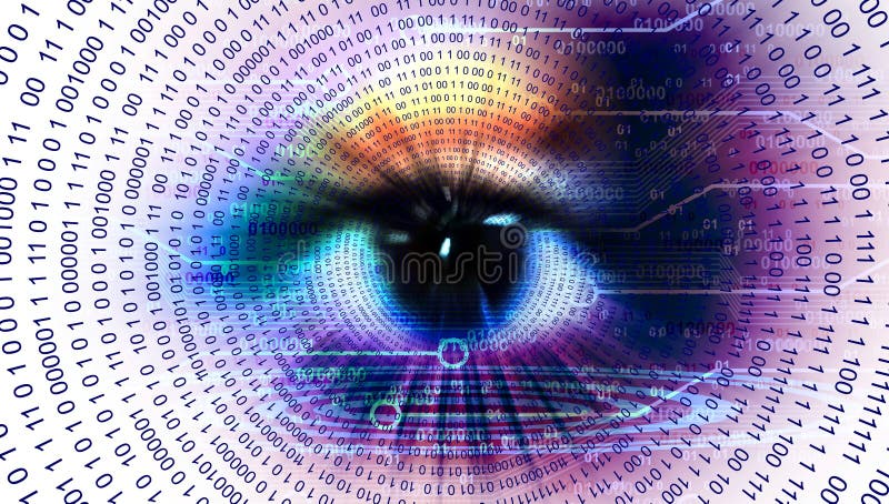 Eye Vision Binary Molecular Structure, Science and Digital Technology ...