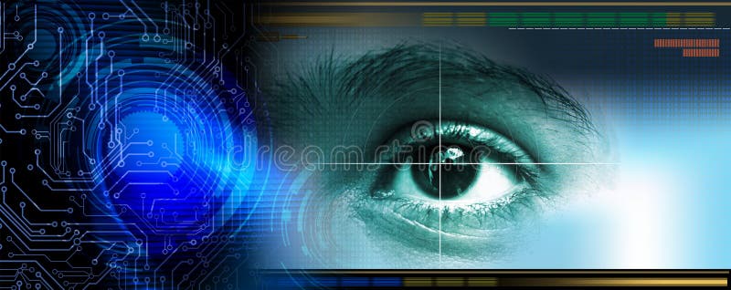 Eye Vision Circuit Binary Technology Background Hi-tech Communication ...