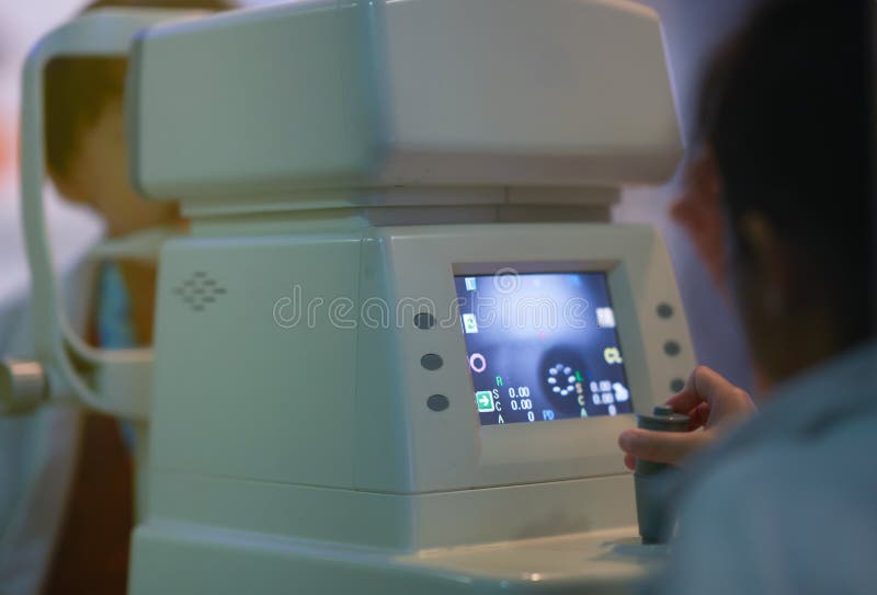Eye Vision Measurement Machine on Working Stock Photo - Image of ...