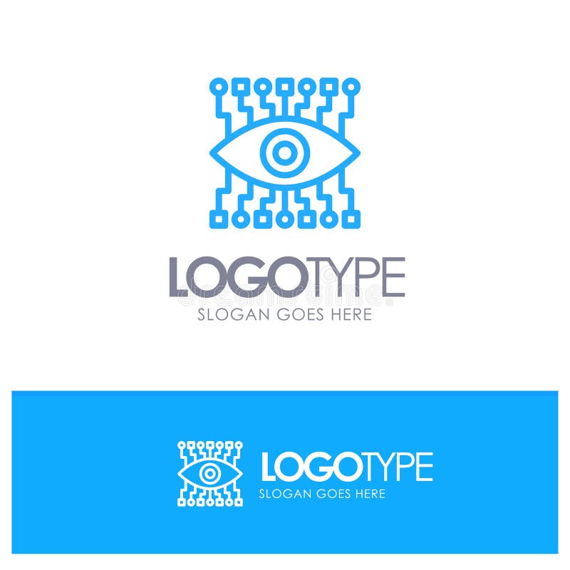 Eye, Watch, Construction Blue Outline Logo Place for Tagline Stock ...